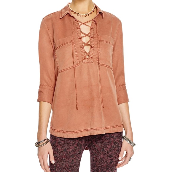 Free People | Tops | Free People Under Your Spell In Red Clay Blouse ...